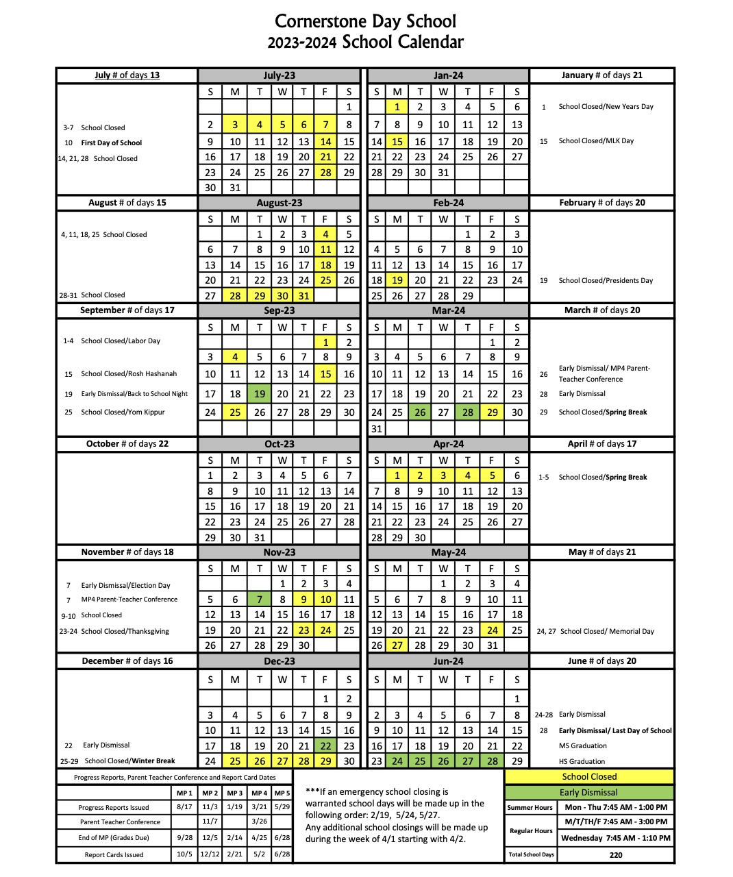Current Families - Cornerstone Day School